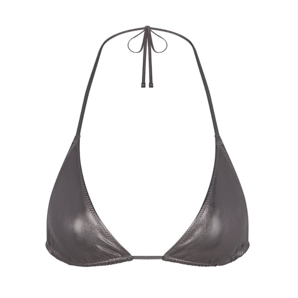 SKIMS | Swim | Skims Metallic Swim Triangle Top Carbon | Poshmark